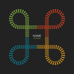 Railroad tracks railway station train diagram Vector Image