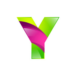 Y letter one line colorful logo design template Vector Image