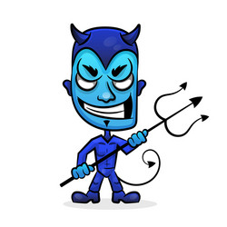 Alien with blue face sticker or emoticon Vector Image
