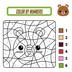Educational coloring book by numbers Royalty Free Vector