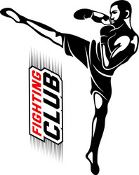 Fight player logo design boxing template Vector Image