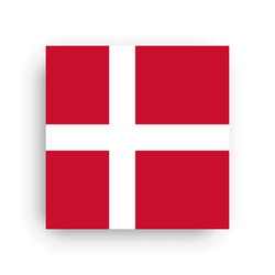 Rounded rectangle flag of denmark Royalty Free Vector Image