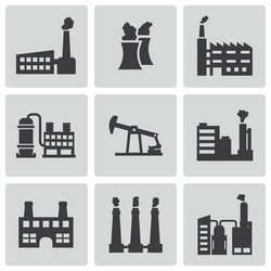 White factory icon set Royalty Free Vector Image