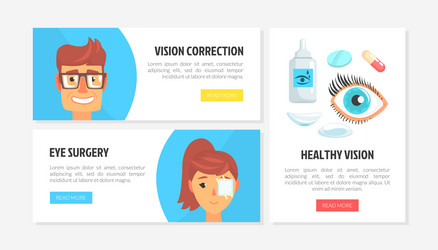 Ophthalmology and eye care web banner design Vector Image