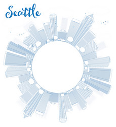 Seattle outline Royalty Free Vector Image - VectorStock
