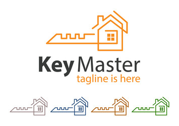 Abstract creative key duplication logo concept Vector Image