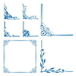 Decorative Lines Corner Blue