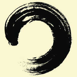 Enso zen japanese circle brush Royalty Free Vector Image