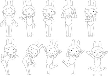 Cute Girl Outline Vector Images (over 34,000)