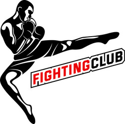 Fight player logo design boxing logo template Vector Image