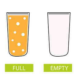 Full and empty object learning worksheet Vector Image