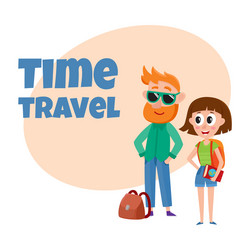 Its time to travel baggage cloud background Vector Image