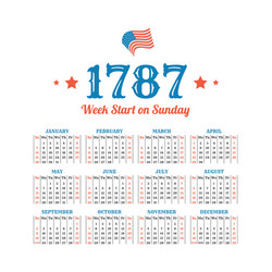 Historic calendar 1770 start on monday Royalty Free Vector