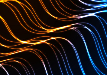 Glowing neon electrical wavy lines futuristic Vector Image