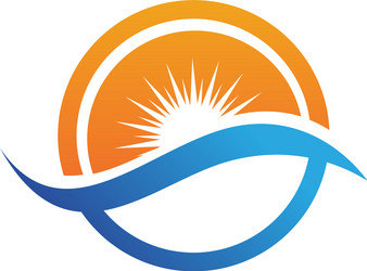 Sun and waves logo symbols template icons app Vector Image