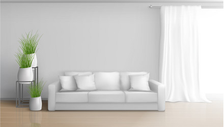 Classic interior white wall with moulding frames Vector Image