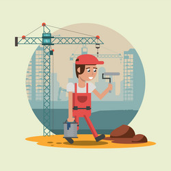 Construction workers cartoons Royalty Free Vector Image