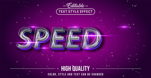 Editable text style effect - hyper speed text Vector Image