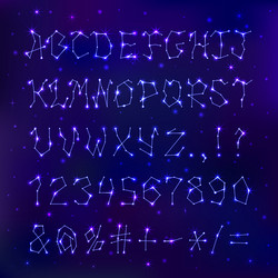 Star space font starry galaxy constellation type Vector Image