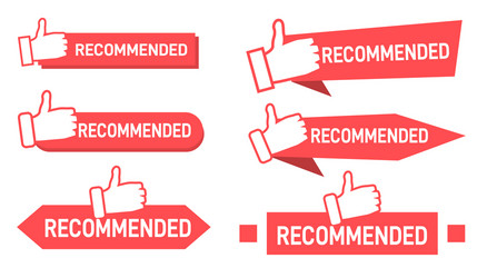 Recommend badges creative Royalty Free Vector Image