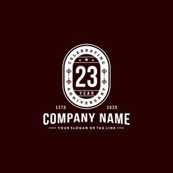 Number 23 logo design Royalty Free Vector Image