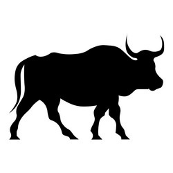 Bull black icon on white background Royalty Free Vector