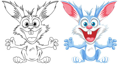 Crazy rabbit cartoon freak out Royalty Free Vector Image