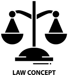 Law icon black sign with editable strokes Vector Image