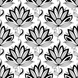 Lotus seamless pattern floral background Vector Image