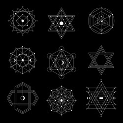 Mystic magic symbols set Royalty Free Vector Image