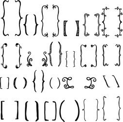 Hand drawn of square brackets Royalty Free Vector Image