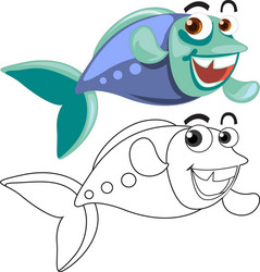 Cartoon smiling fish Royalty Free Vector Image