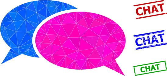 Happy chat triangle icon and distress smile Vector Image