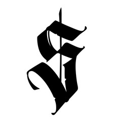 Letter s in the gothic style alphabet symbol Vector Image