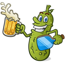 A goofy pickle cartoon with open arms Royalty Free Vector