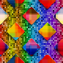 Bright rainbow colored rectangle mosaic seamless Vector Image