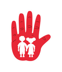 Red hand day campaign Royalty Free Vector Image