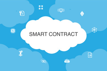 Smart contract infographic 10 steps concept Vector Image