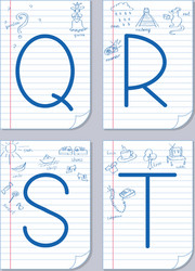 Letter r words educational set with cartoon Vector Image