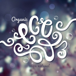 Eco hand lettering and doodles elements Royalty Free Vector