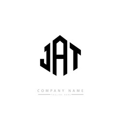 Jat letter logo design with polygon shape Vector Image