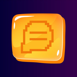 Text correction glossy ui button with pixelated Vector Image