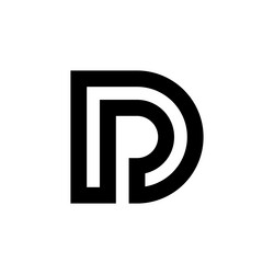 Modern letter dp monogram logo design Royalty Free Vector
