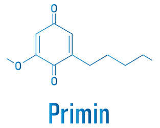 Primin molecule skeletal formula Royalty Free Vector Image