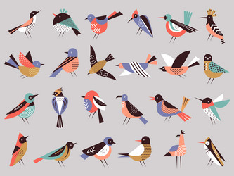 Origami logo and icon with sparrow Royalty Free Vector Image