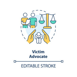 Victim advocate blue gradient concept icon Vector Image