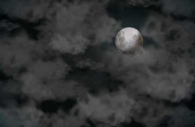 Bright realistic moon with shadow on white Vector Image