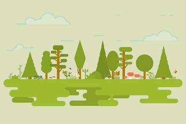 Minimal summer landscape nature park and forest Vector Image