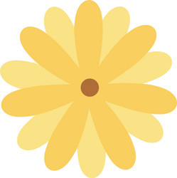 Isolated yellow flower icon design Royalty Free Vector Image