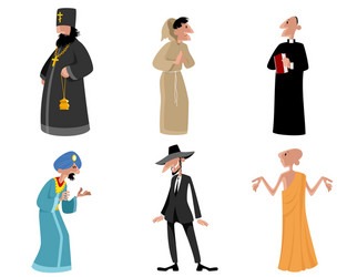 Different religious leaders infographic set Vector Image